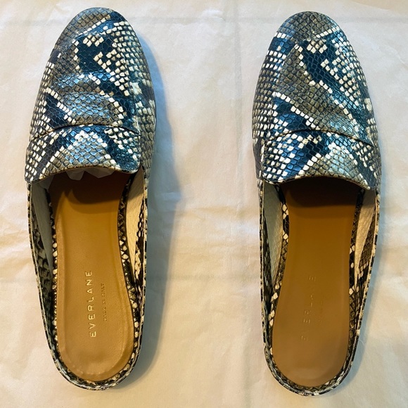 Everlane | Shoes | Everlane Leather Snake Skin Loaferslides | Poshmark